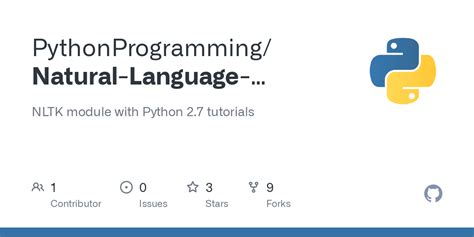 github pythonprogramming natural language processing nltk python 2 7