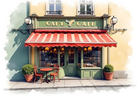 Cute Cafe Facade In Evening With Sign Open Vector Illustration Premium Ai Generated Vector