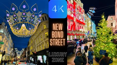 London Christmas Lights At New Bond Street 2022 4k Luxury Brands