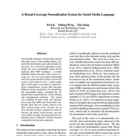 A Broad Coverage Normalization System For Social Media Language Acl Anthology