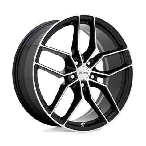 4 Petrol Wheels P5c Gloss Black W Machined Face 5x110 17x8