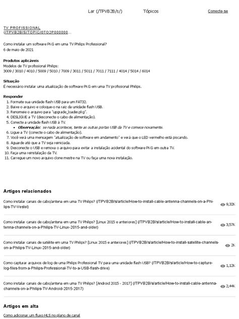 How To Install A Pkg Software On A Philips Professional Tv Pdf Usb Ciência Da Computação