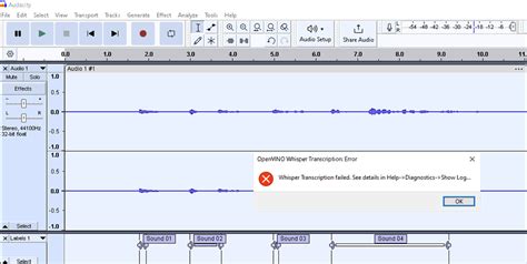 OpenVino Whisper Transcription Error Windows Audacity Forum