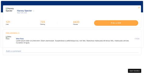 React User Profile Examples Codesandbox