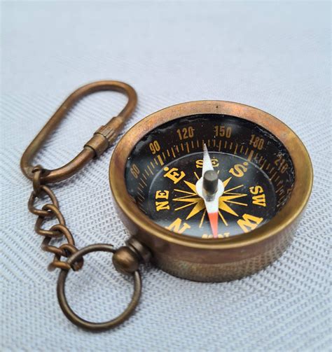 Keychain Compass Etsy