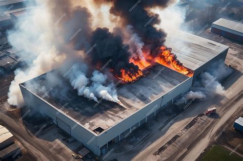 Premium Photo Heavy Smoke In Burning Industrial Distribution