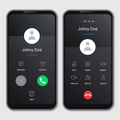 Free Vector Realistic Phone Call Screen Interface Illustration