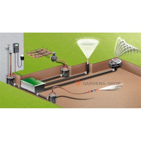 Купить выдвижной дождеватель Gardena Т 100 автополива автоматический полив Гардена 08201