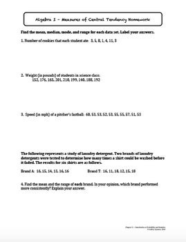 Introduction To Probability And Statistics Worksheet Bundle By Ashley Spencer