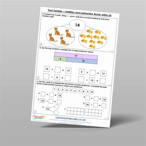 Year 2 Fact Families Addition And Subtraction Bonds Within 20 Reasoning