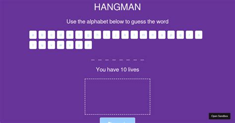 Hangman Game Codesandbox