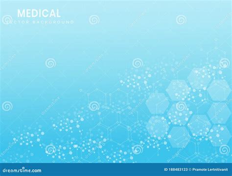 Abstract Molecular Structure On Light Blue Background Medical And Science Concept Stock Vector