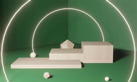 Premium Photo 3d Realistic Green Rounded Corner Cube Pedestal Or