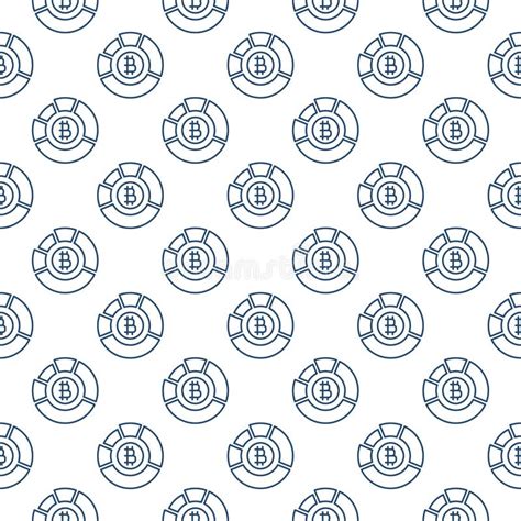 Bitcoin Pie Chart Vector Crypto Trading Stats Thin Line Seamless Pattern Stock Vector