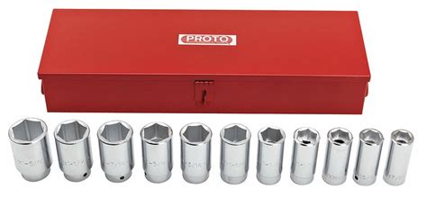 PROTO Socket Set Socket Size Range 7 8 In To 1 5 8 In Hand Drive Size 3 4 In SAE 12 Point