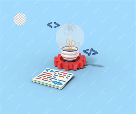 Premium Psd 3d Illustration Of Light Bulb Coding Idea