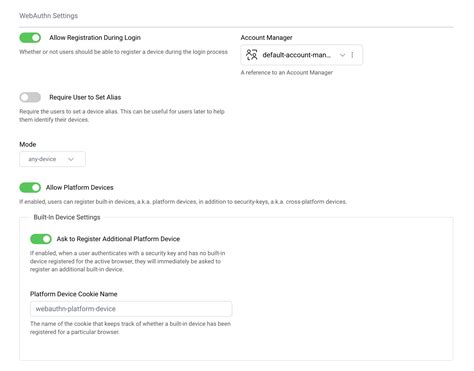 WebAuthn Authenticator Curity Identity Server