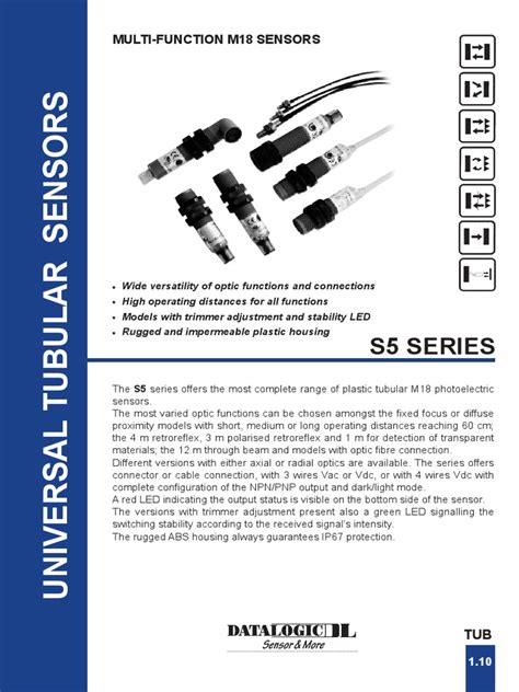S5 Series Multi Function M18 Sensors Pdf Bipolar Junction Transistor Light Emitting Diode