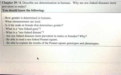 Solved Chapter Describe Sex Determination In Humans Chegg Com