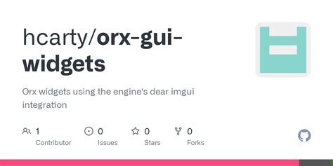 Github Hcartyorx Gui Widgets Orx Widgets Using The Engines Dear