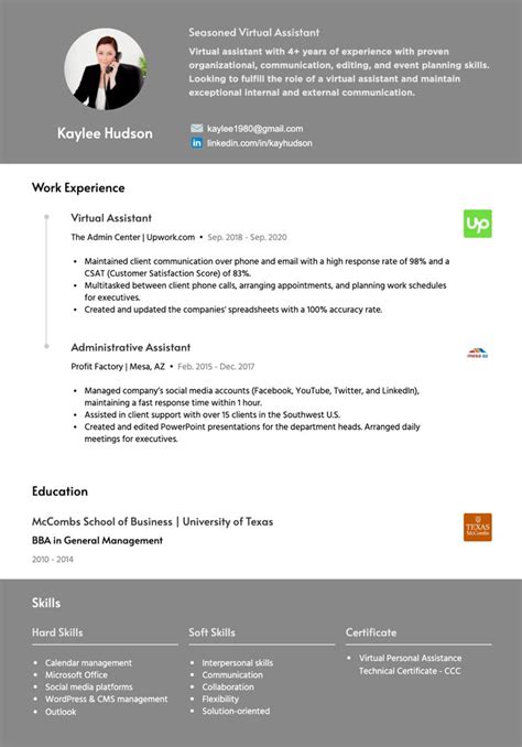 Professional And Free Virtual Assistant Resume Examples And Writing Guide
