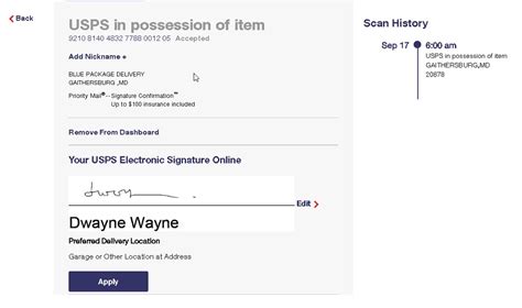 USPS Electronic Signature Online