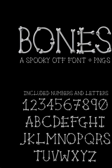 Bones OTF Font And PNG Images MasterBundles