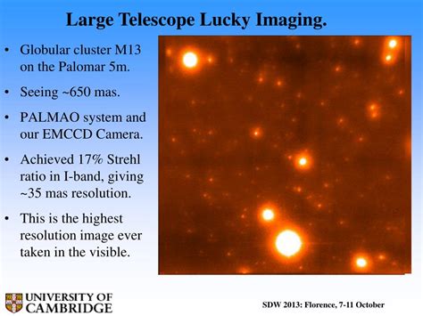 Ppt Diffraction Limited Imaging From The Largest Ground Based Telescopes In The Visible