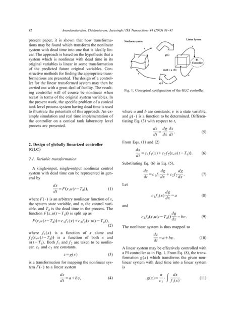 Design Of Controller Using Variable Transformations For A Nonlinear Process With Dead Time Pdf