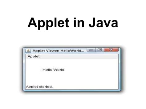 Applet In Java PPT