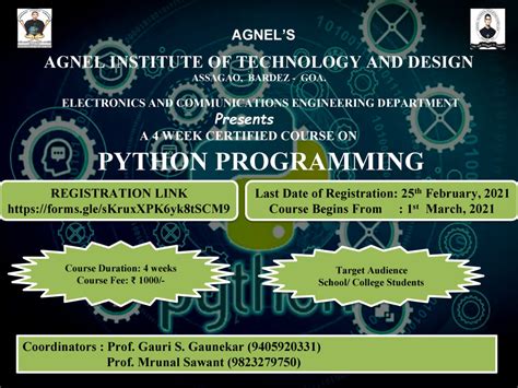 Week Certified Online Course On Python Programming Electronics Communications Engineering