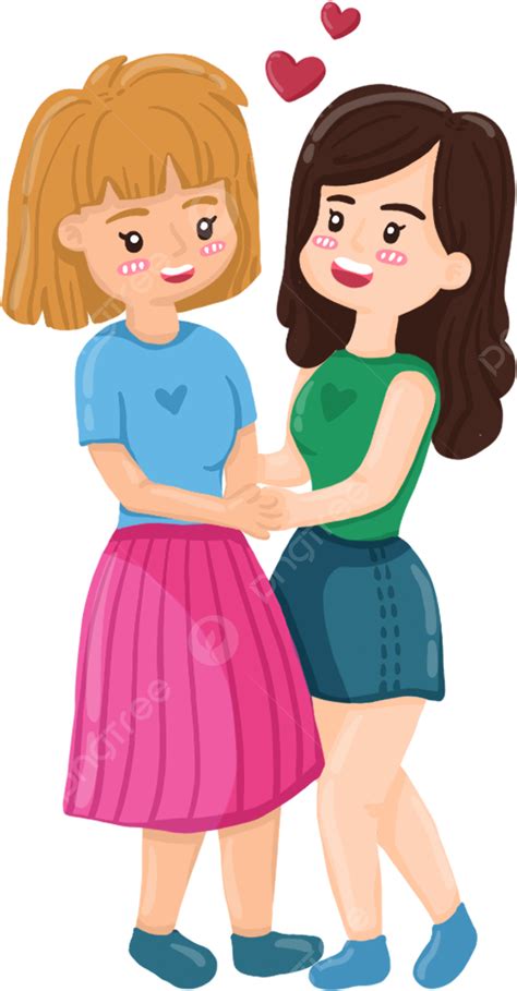 동성일에 껴안고 손을 잡고 즐거운 일러스트 시간을 보내는 소녀들 국제 동성애 혐오의 날 게이 사랑 Png 일러스트 및 Psd 이미지 무료 다운로드 Pngtree