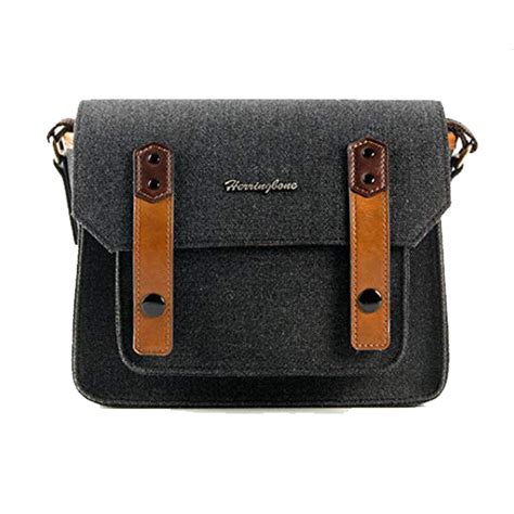 Herringbone Papaspocket Small Shoulderbag Camera Charcoal Jakarta