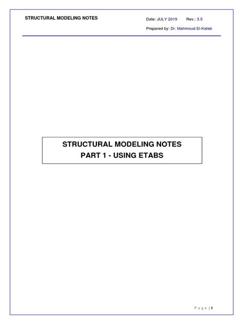 Structural Modeling Notes Rev35 Pdf Pdf Beam Structure