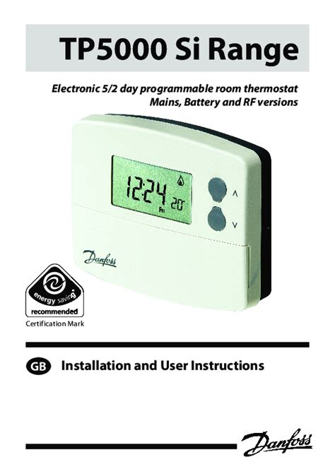Pdf Danfoss Tp5000si Range Installation And User Instructions John