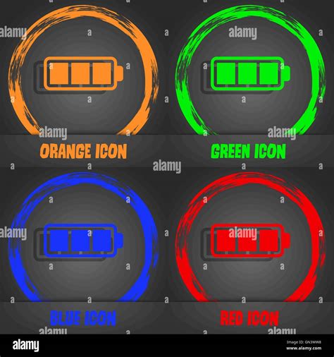 Battery Fully Charged Icon Fashionable Modern Style In The Orange