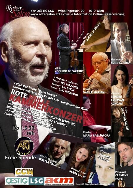Freie Spende Konzert Wien 1 6 23 Die Rote Brille Kammerkonzert Kuratiert Von Werner Hackl