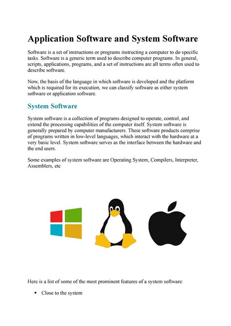 Application Software And System Software Application Software And System Software Software Is