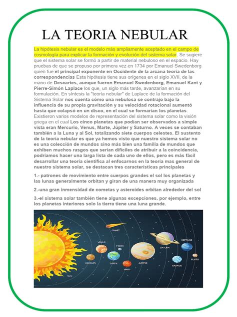 La Teoria Nebular Pdf