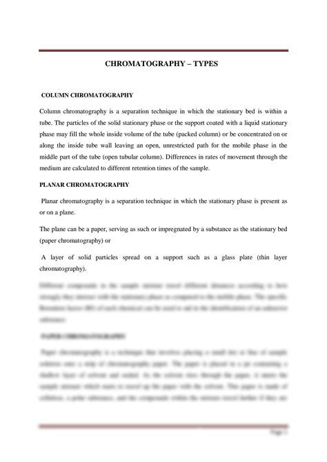 SOLUTION Types Of Chromatography Studypool