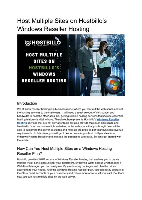 Ppt Host Multiple Sites On Hostbillos Windows Reseller Hosting Powerpoint Presentation Id
