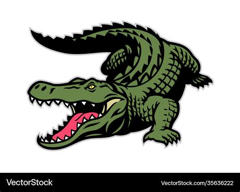Crocodile Mascot In Whole Body Royalty Free Vector Image