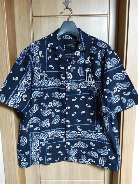 Mlb 반팔 남방 셔츠 남성xl 세컨웨어