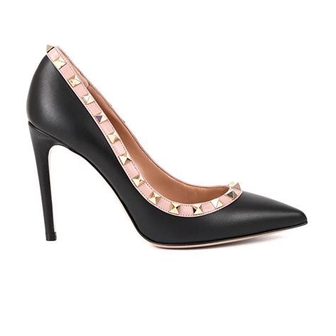 【valentino华伦天奴 高跟鞋】valentino华伦天奴 18秋冬尖头rockstud镶嵌套脚女士牛皮高跟鞋i2avt003【正品