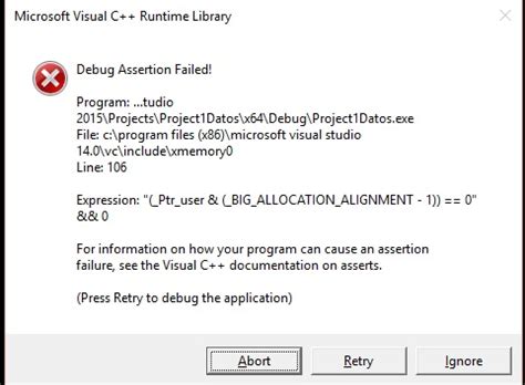 C Visual Studio Debug Assertion Failed Stack Overflow