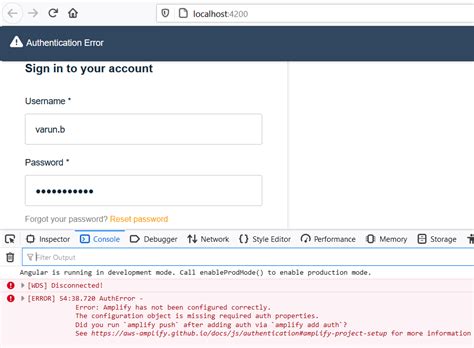 Amazon Cognito Angular 10 Aws Amplify Auth Autherror Error Amplify Has Not Been