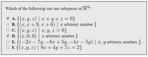 Solved Which Of The Following Sets Are Subspaces Of R A Chegg