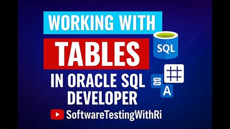 Sql Practicals Lecture 1 — Working With Tables In Oracle Sql Developer Youtube