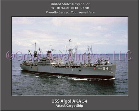Uss Algol Aka 54 Personalized Ship Canvas Print Photo Us Navy Veteran T