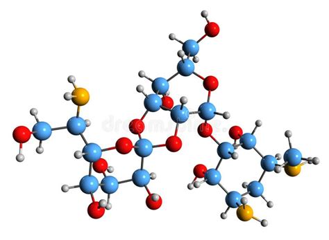 3d Image Of Hygromycin B Skeletal Formula Stock Illustration